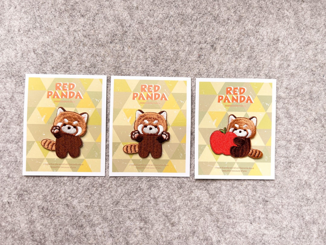 Red Panda Patch Iron-on Embroidery Applique Kawaii, Turning Red Fans ...