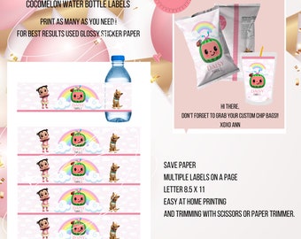 Cocomelon Water Bottle Labels - Etsy