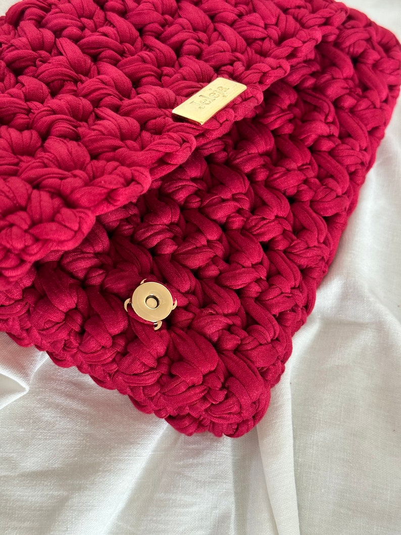 Woman Red Bag Crochet Bag Gift Idea Girl Red Lover Crochet Shoulder Bag ...