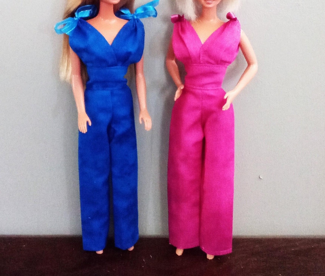 Handmade Doll Clothes - Pant Outfit W/shoulder Bow in Blue or Pink for ...