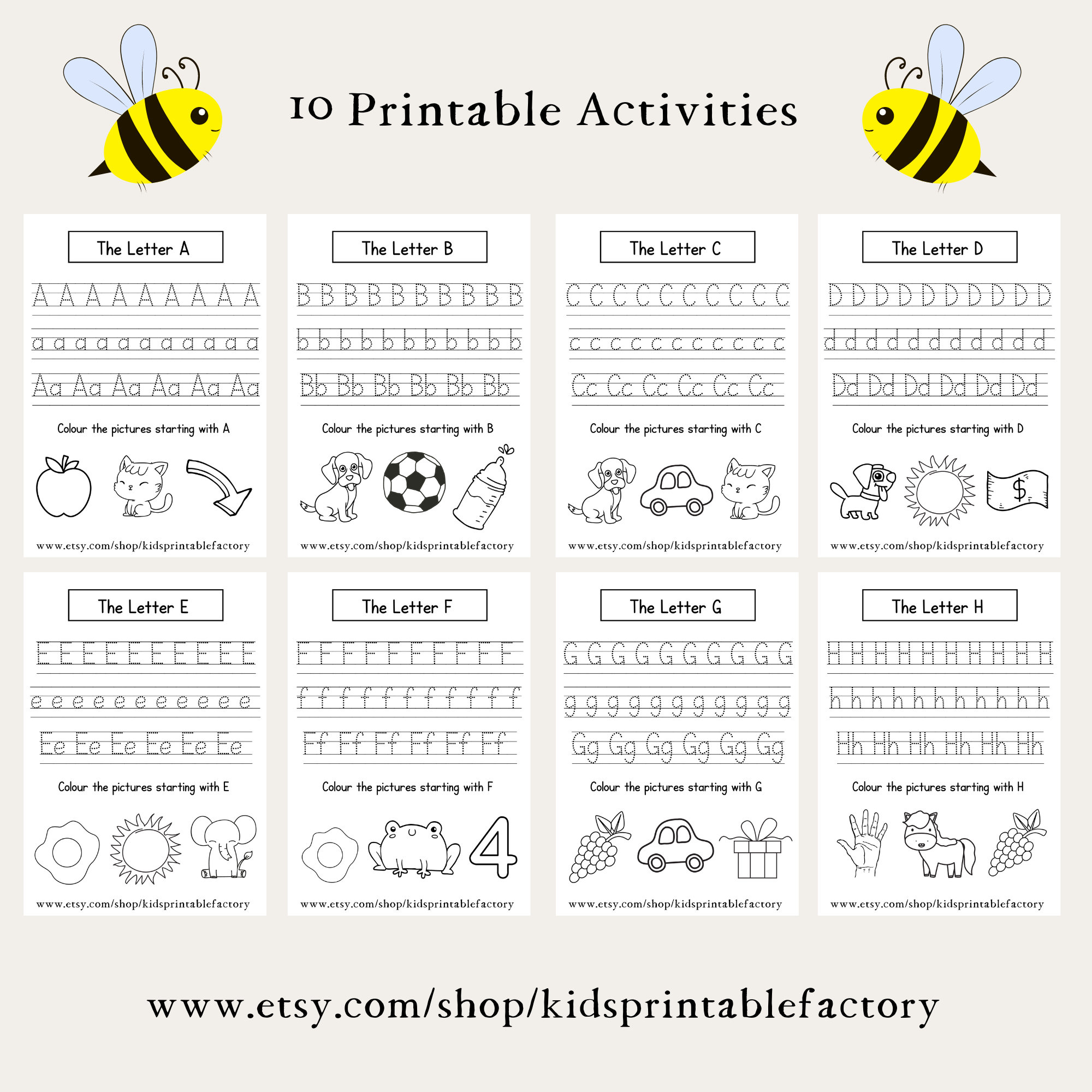 26 Page A-Z Kids Traceable Letters, Alphabet, Printable Worksheet, Home ...