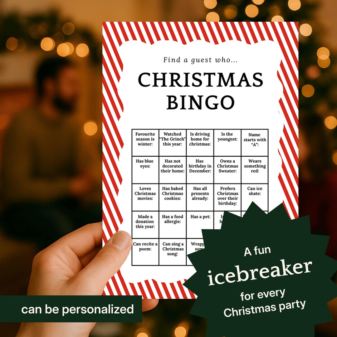 Personalized Christmas Bingo Icebreaker Game (printable) – Find the ...