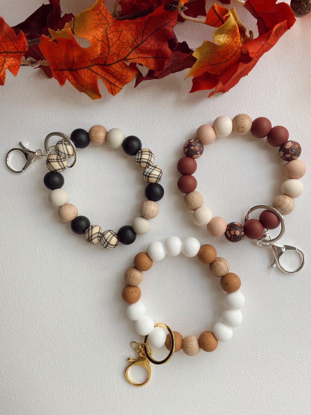 Fall Wristlet Keychain, Fall Colours, Pumpkin, Mama, Silicone Bracelet ...