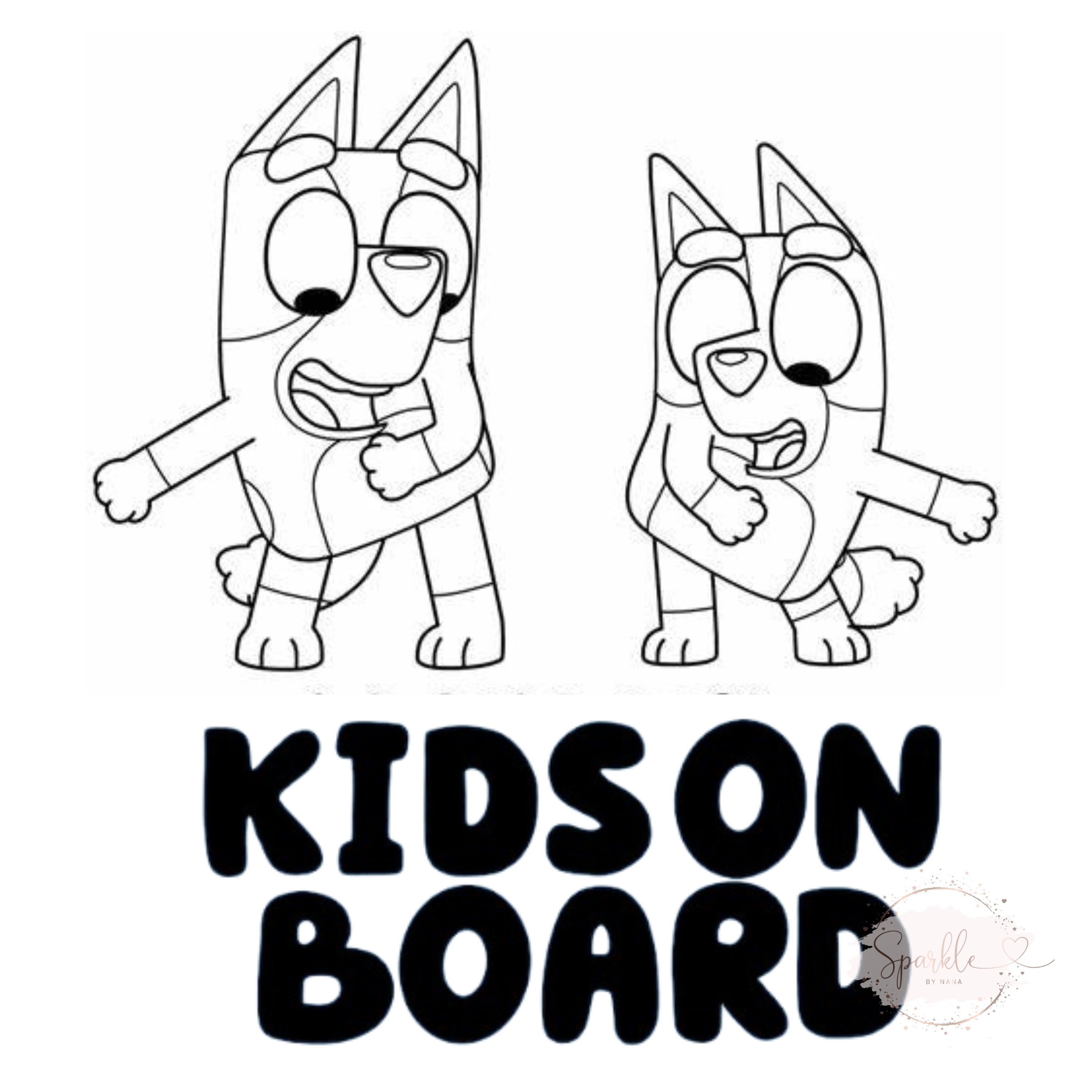 Bluey and Bingo Kids on Board Bluey Heeler Car Decal - Etsy Hong Kong