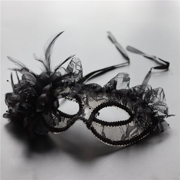 Black Lace Mask - Etsy