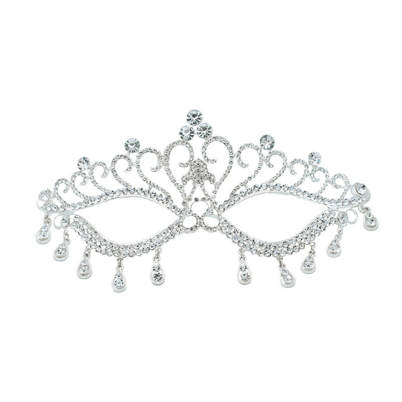 New Rose Gold Rhinestone Masquerade Mask Mardi Gras Party New - Etsy