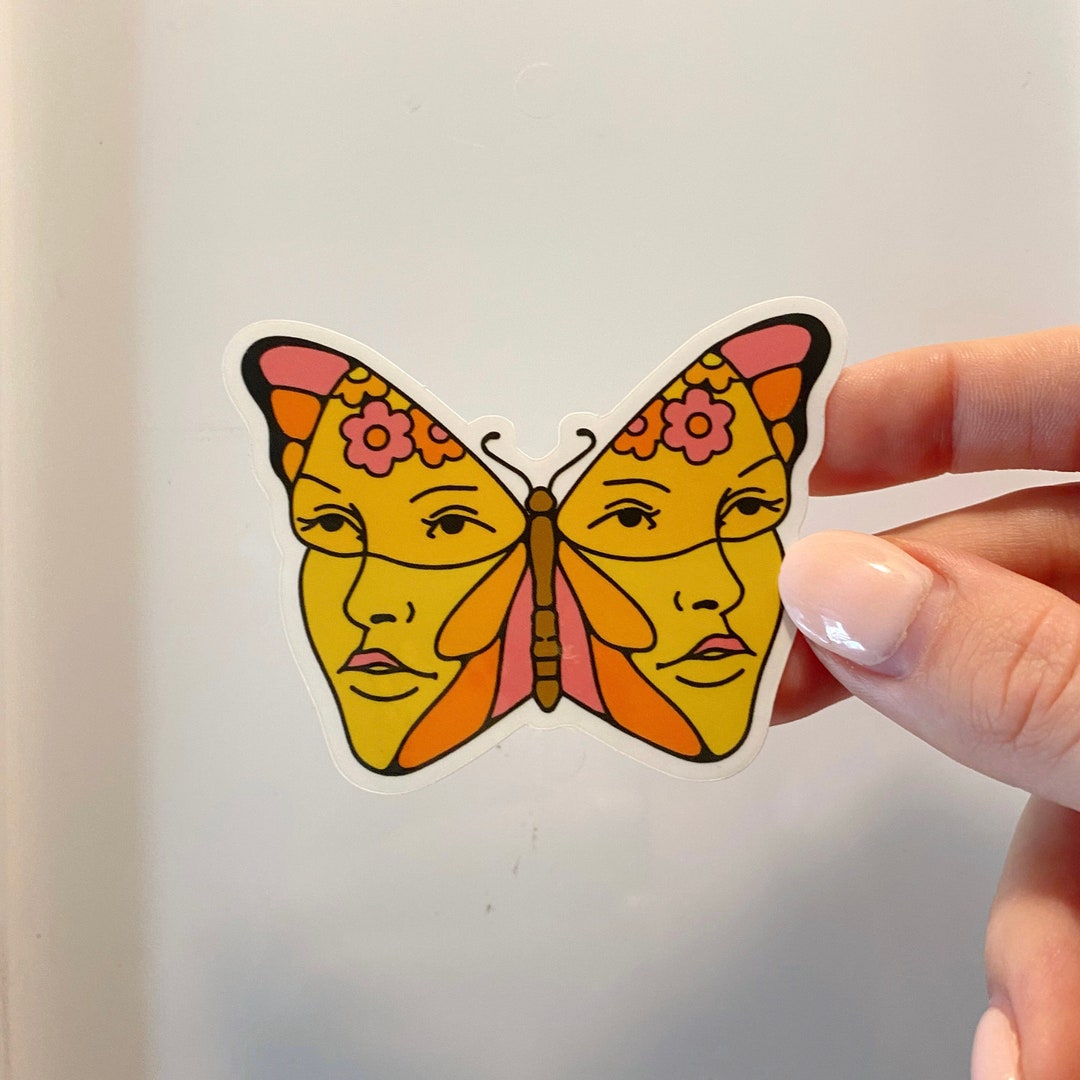 Butterfly Face Sticker - Etsy