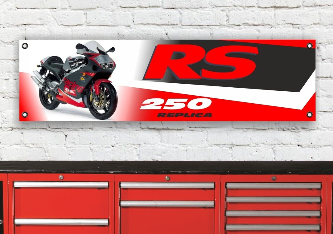 Br497b Aprilia Rs250 Rs 250 Mk2 Diablo Nero 2002 Workshop Banner Sign ...