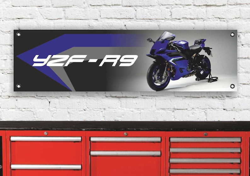 Br530b Yamaha R9 2025 BLUE Garage Workshop Banner Sign - Etsy