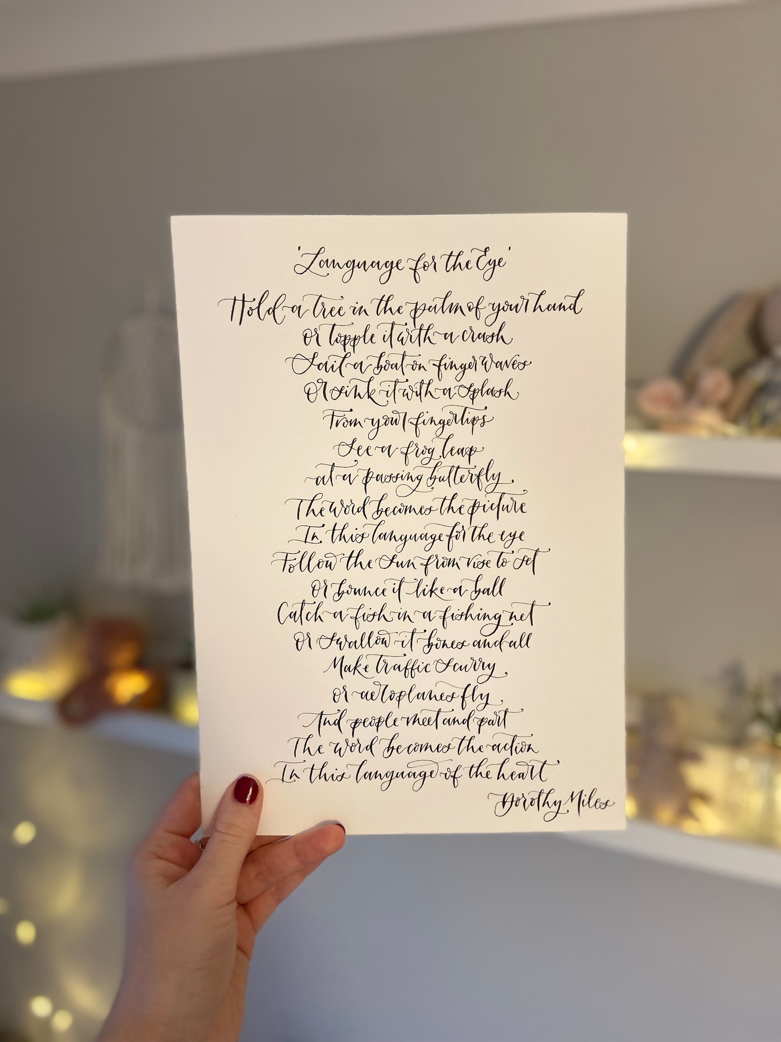 Handmade Custom Calligraphy, Quote Print, Written Song Lyric, Poem ...