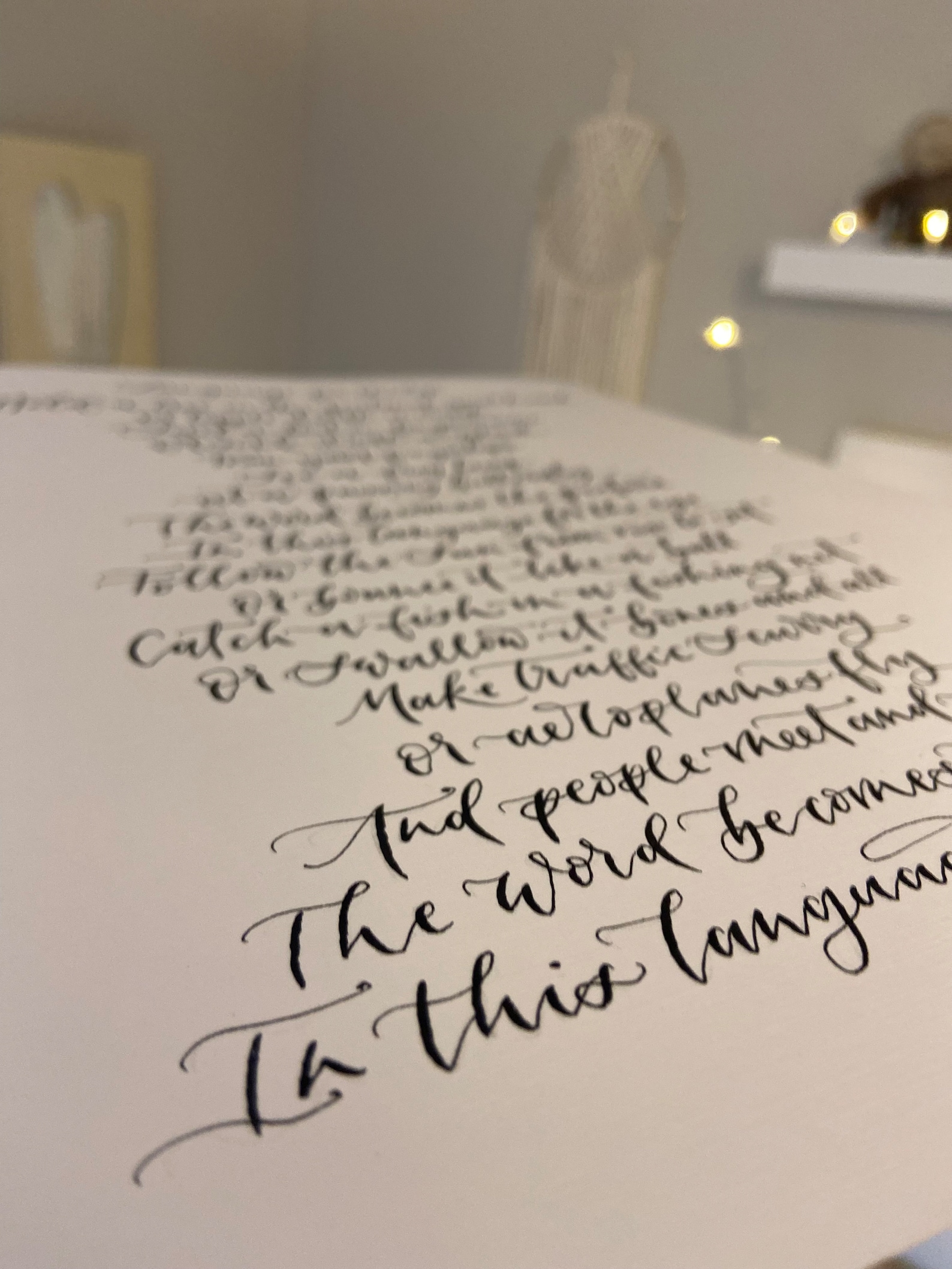 Handmade Custom Calligraphy, Quote Print, Written Song Lyric, Poem ...