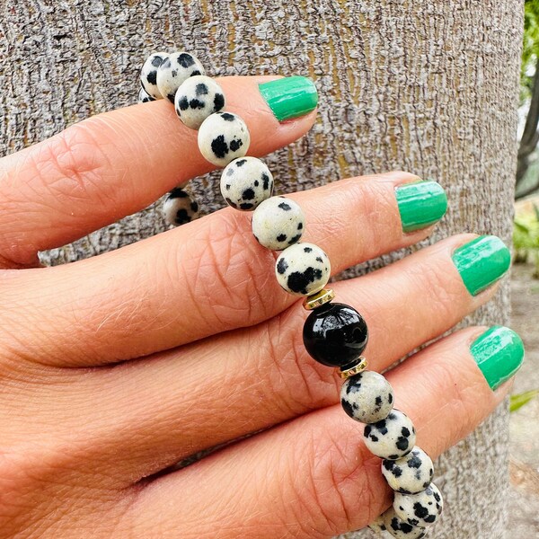 Dalmation Jasper Bracelet - Etsy