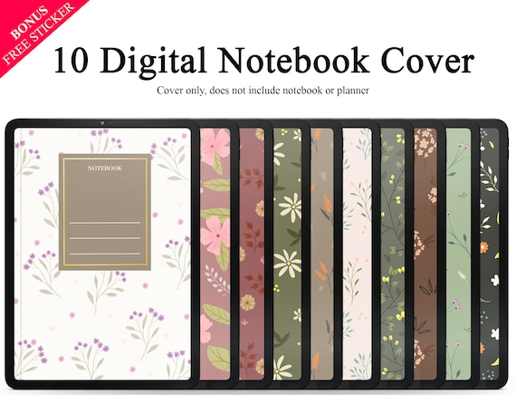 10 Digital Notebook Covers Planner Cover Aesthetic Cover - Etsy