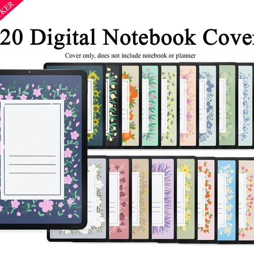 24 Digital Notebook Covers Digital Planner Goodnotes Cover - Etsy