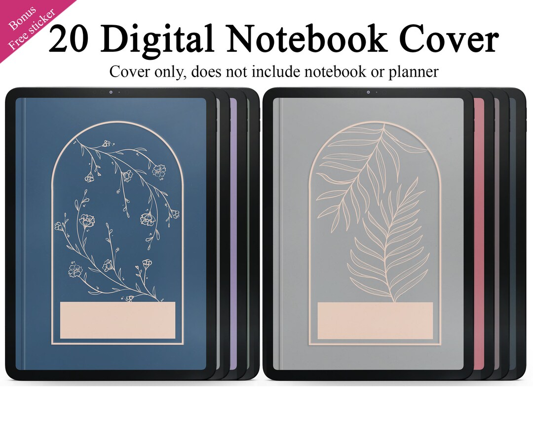 20 Digital Notebook Covers, Planner Cover, Aesthetic Cover Design ...