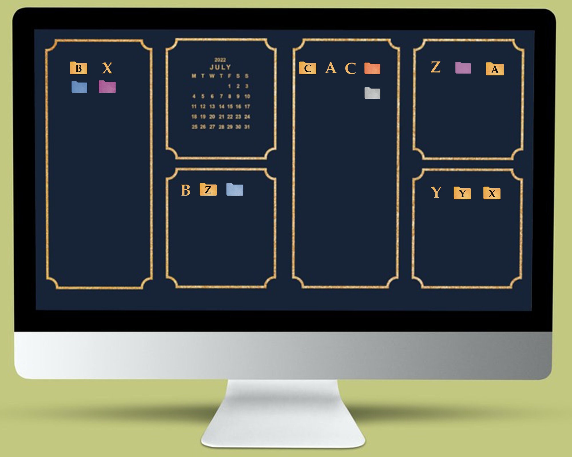 70 Gold Desktop Icon Set I Folder Icons for Mac Windows I Luxury Design ...