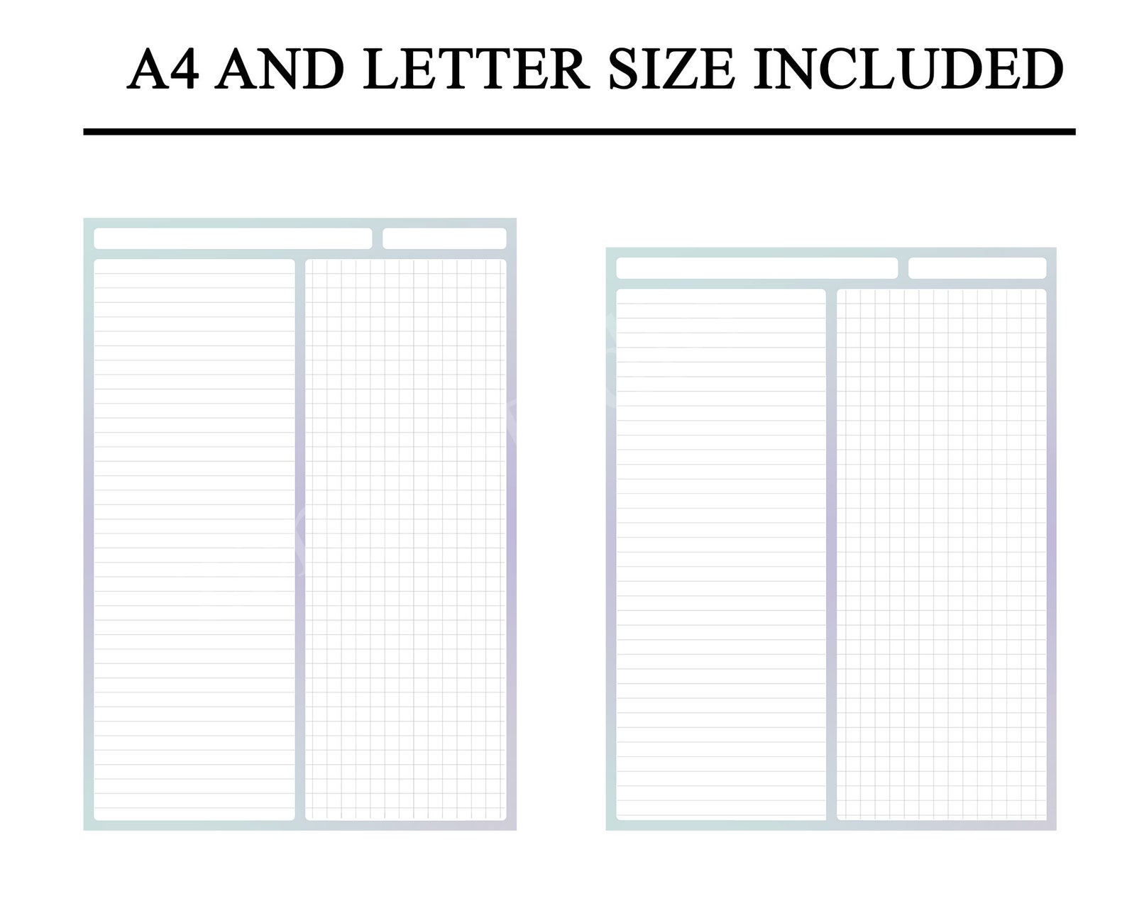 Digital Note Paper Template for Notetaking Portrait Template - Etsy