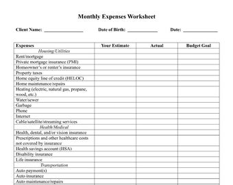 Blank Digital Printable Template PDF Word Goal Planning Worksheet SMART ...