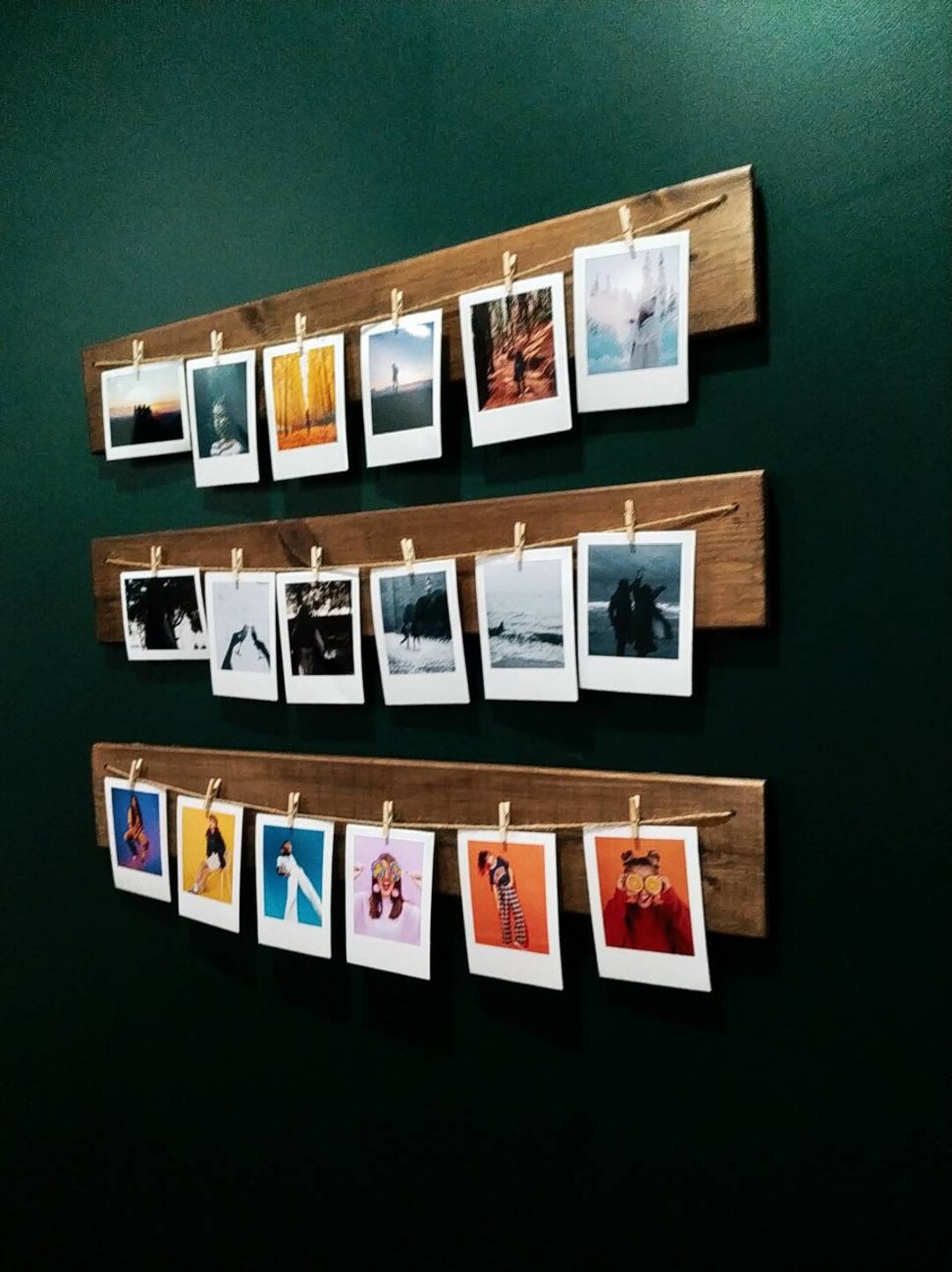 Wooden Photo Hanger, Wooden Photo Board, Wooden Board, Polaroid Photo ...