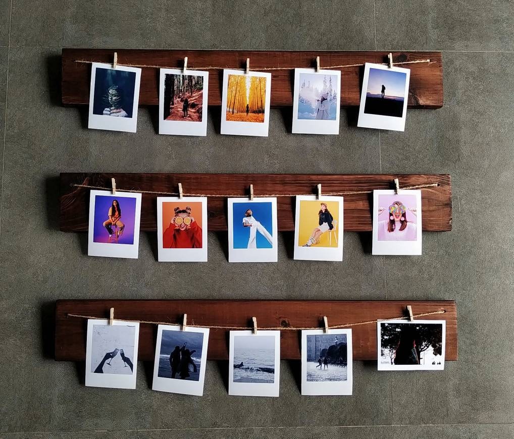 Wooden Photo Hanger, Wooden Photo Board, Wooden Board, Polaroid Photo ...