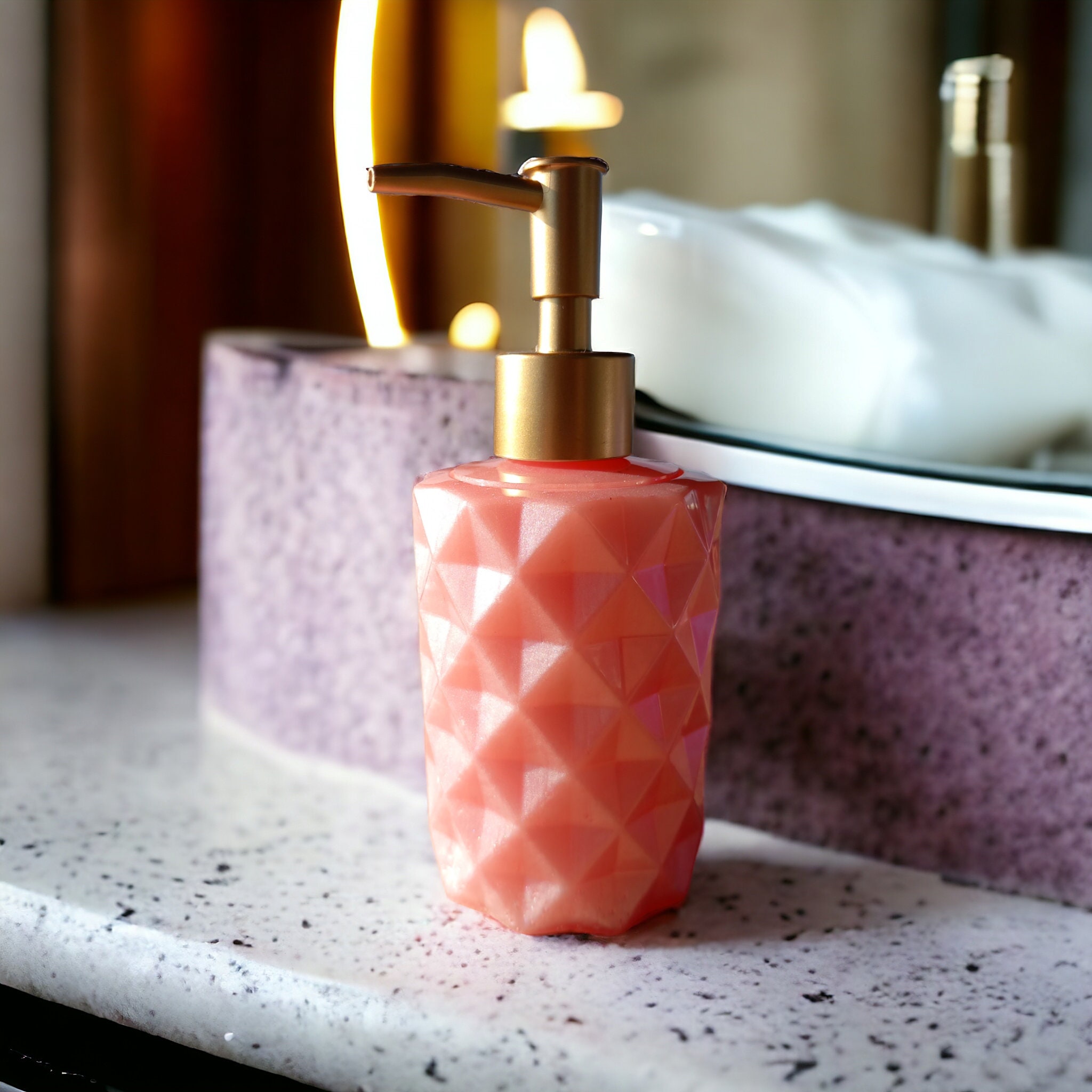 Elegant Pink Luxury Soap Dispenser | Bathroom Accessory Luxurious Soap ...