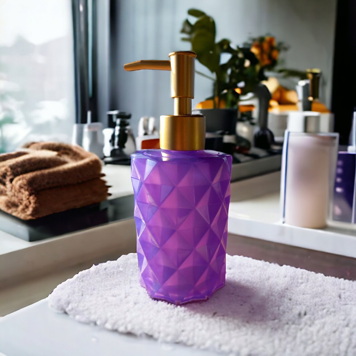 Elegant Purple Luxury Soap Dispenser | Bathroom Accessory Luxurious ...