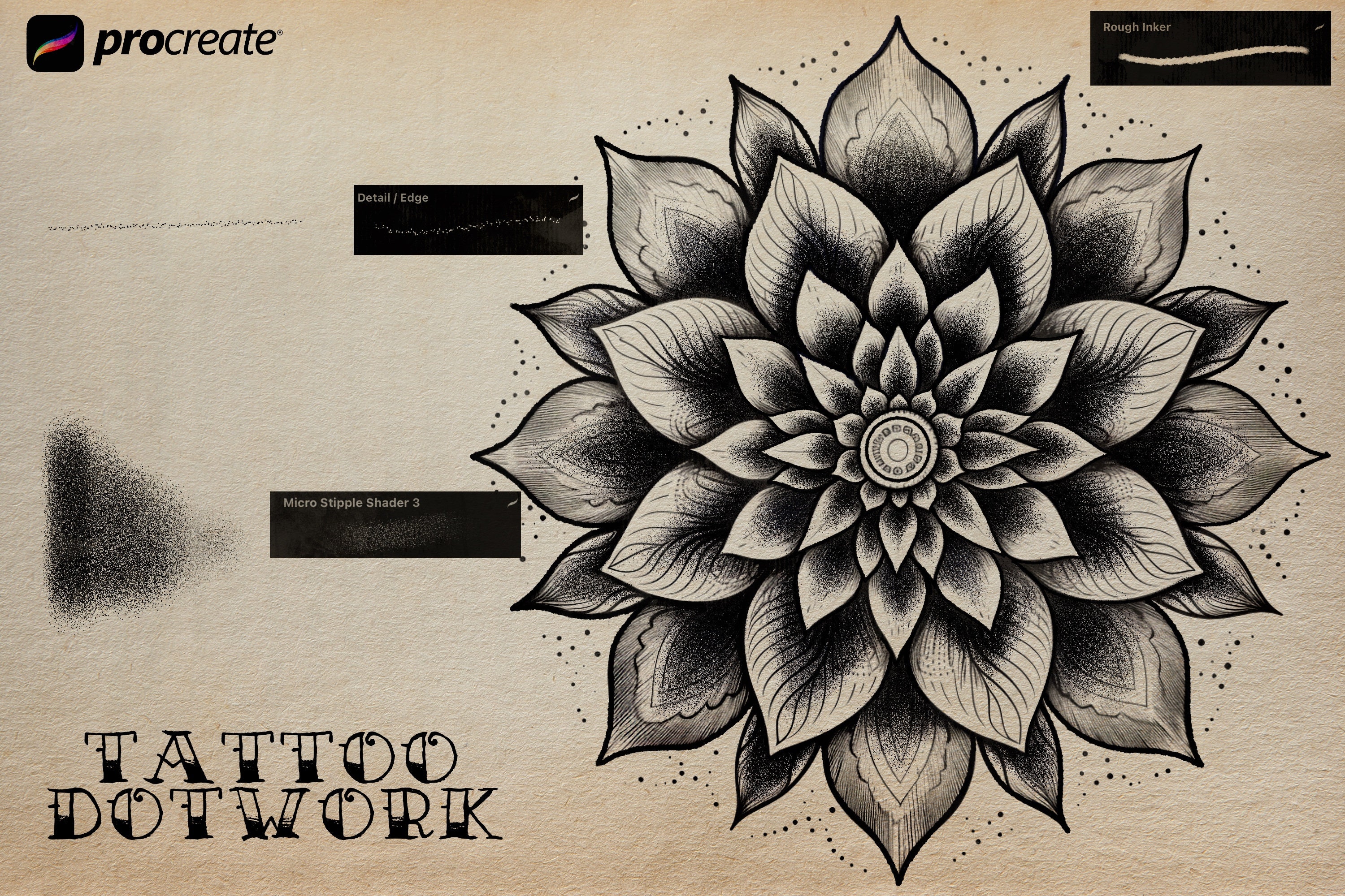 Procreate / Custom Tattoo Dotwork / Pinceles punteados - Etsy México