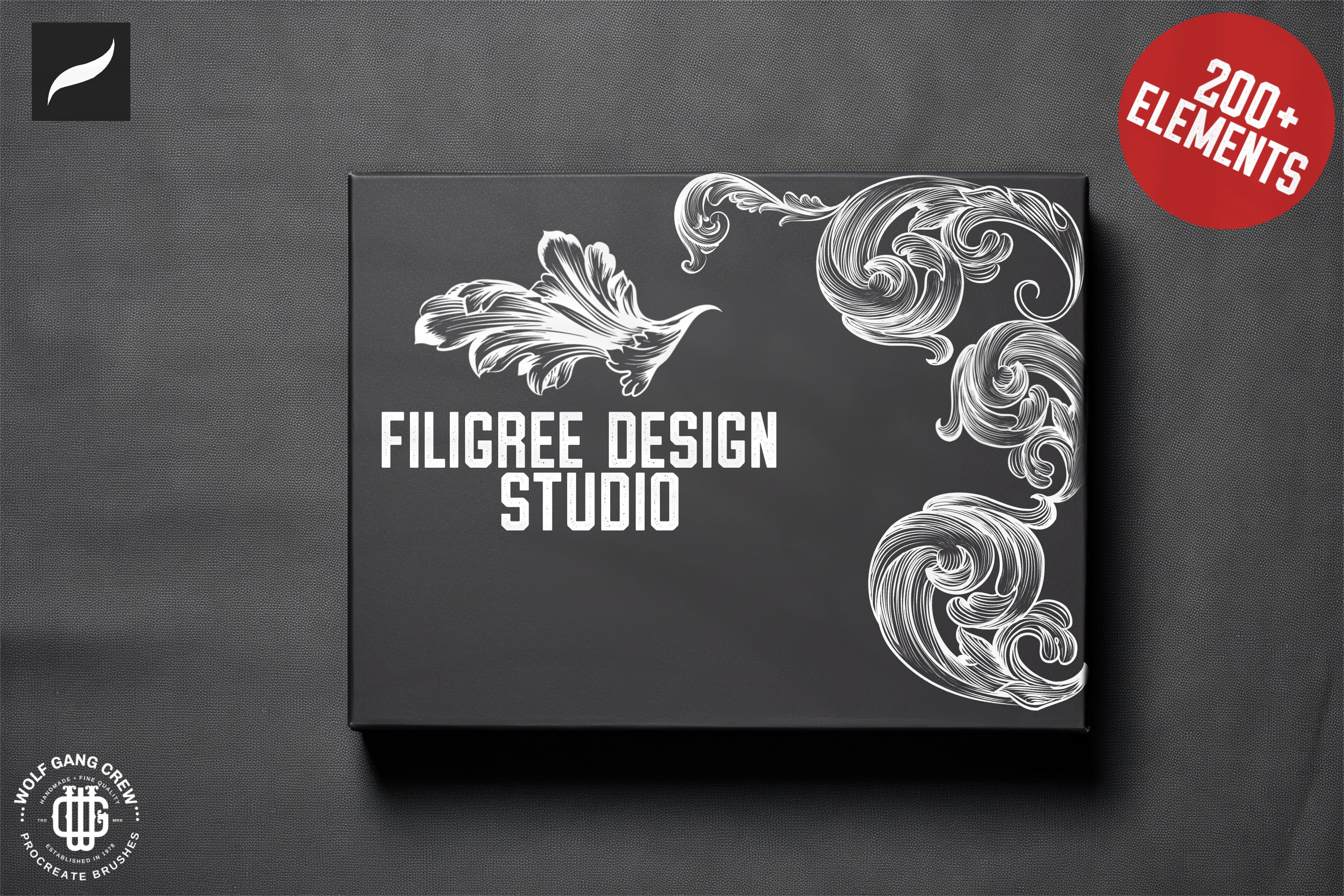 Procreate / Filigree Design Studio, 200 Elements, Decorative Filigree ...
