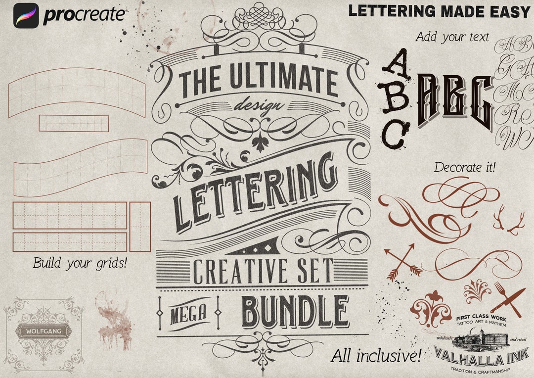 Procreate ~ the Ultimate Text Design Builder ~ Grids, Fonts ...