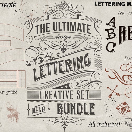 Procreate the Ultimate Text Design Builder Grids Fonts & - Etsy