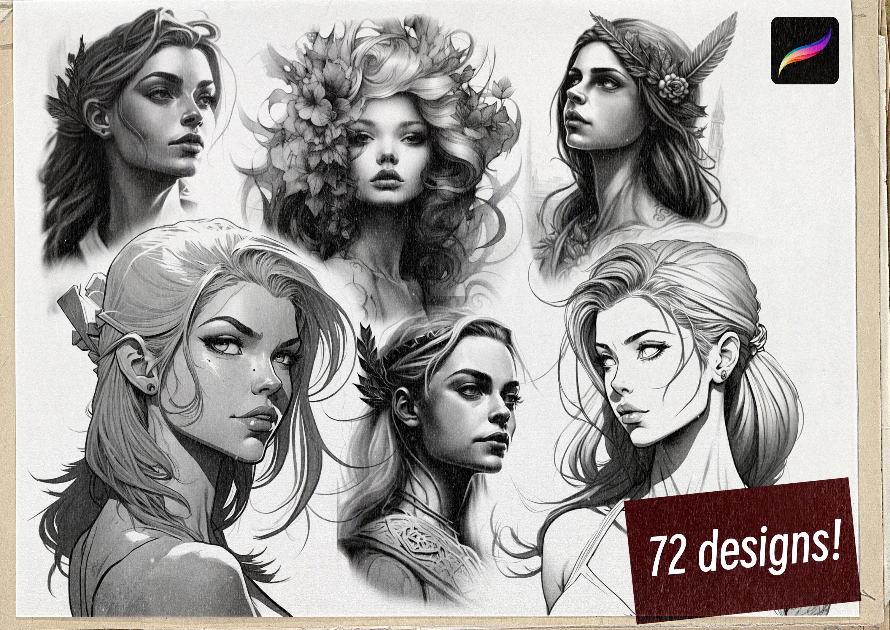 Procreate / Female Head References - Etsy