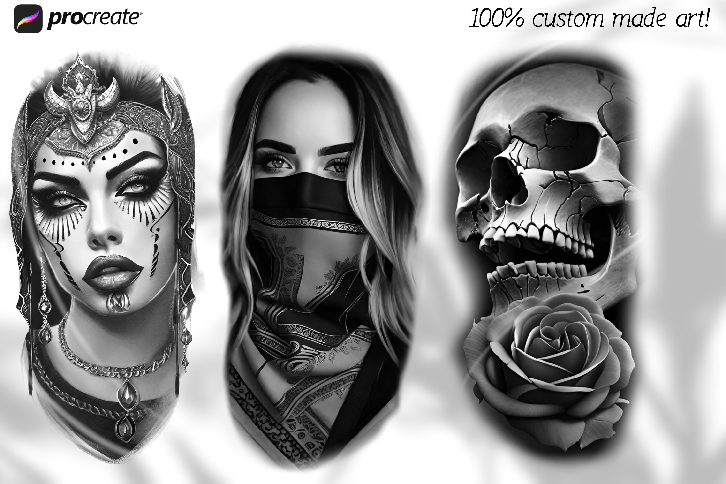 Procreate / 50 Sleeve Ideas, 100% Custom Made Art - Etsy