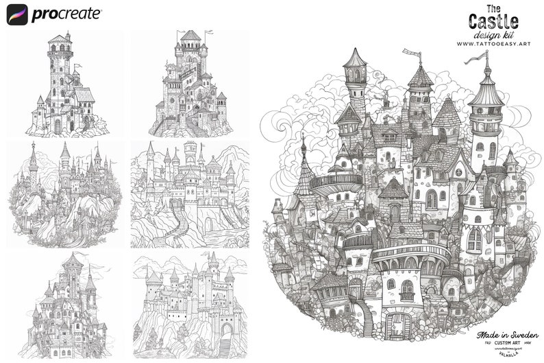 Procreate / Castle Design Kit - Etsy