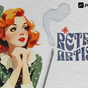 Procreate ~ the Retro Artist ~ Procreate Brush Bundle - Etsy