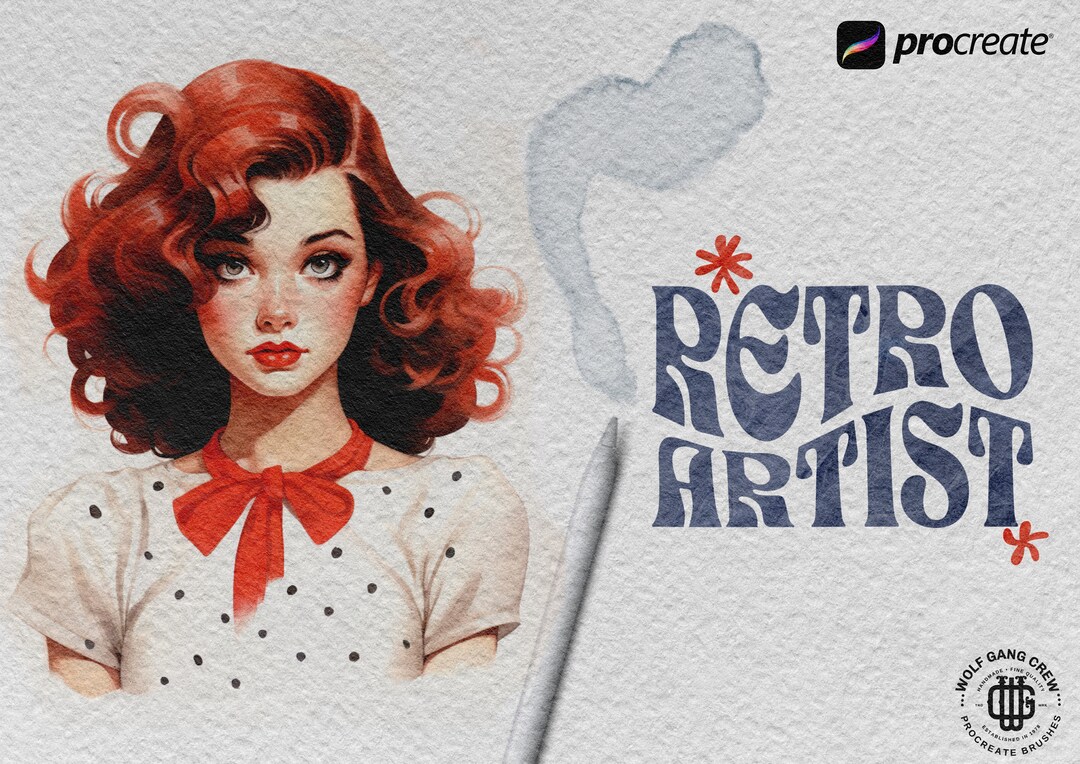 Procreate ~ the Retro Artist ~ Procreate Brush Bundle - Etsy