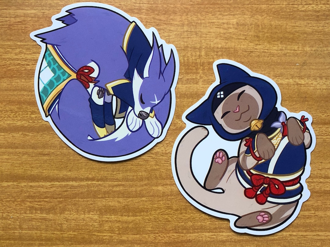 Palamute/palico Stickers Monster Hunter - Etsy