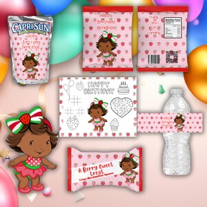 Strawberry Shortcake Birthday Bundle -chip Bag,rice Krispers, Capri Sun ...