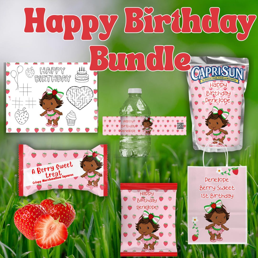 Strawberry Shortcake Birthday Bundle: Printable Party Favors (digital ...