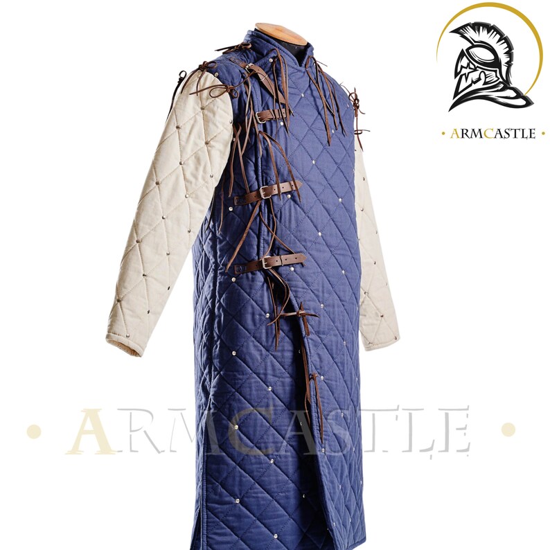 Medieval Witcher Gambeson Costume Crossed Quilted Thick Padded ...