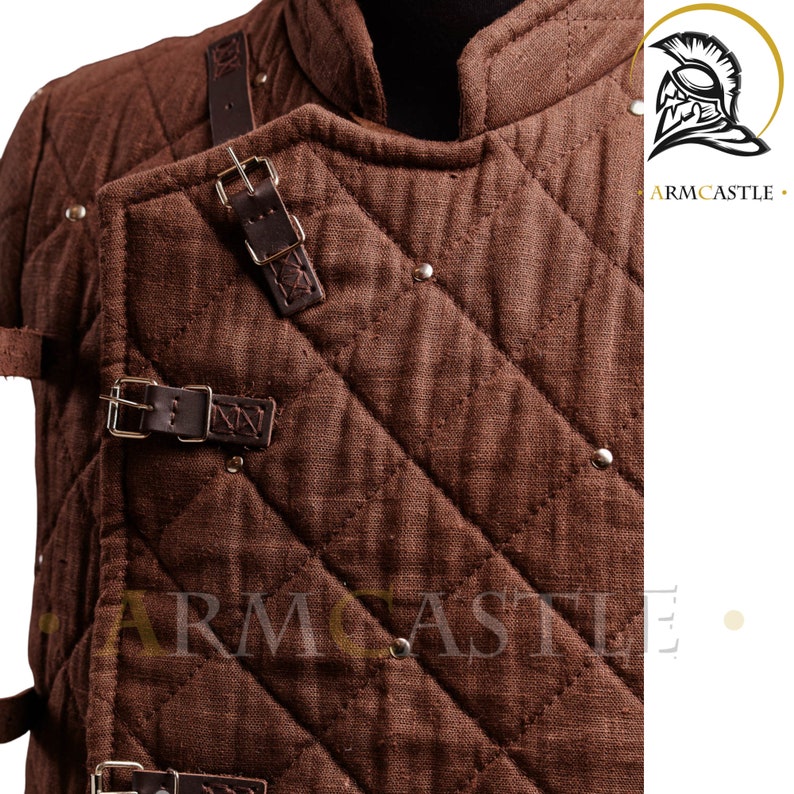 Medieval Viking Witcher Gambeson Crossed Quilted Costume Thick Padded ...