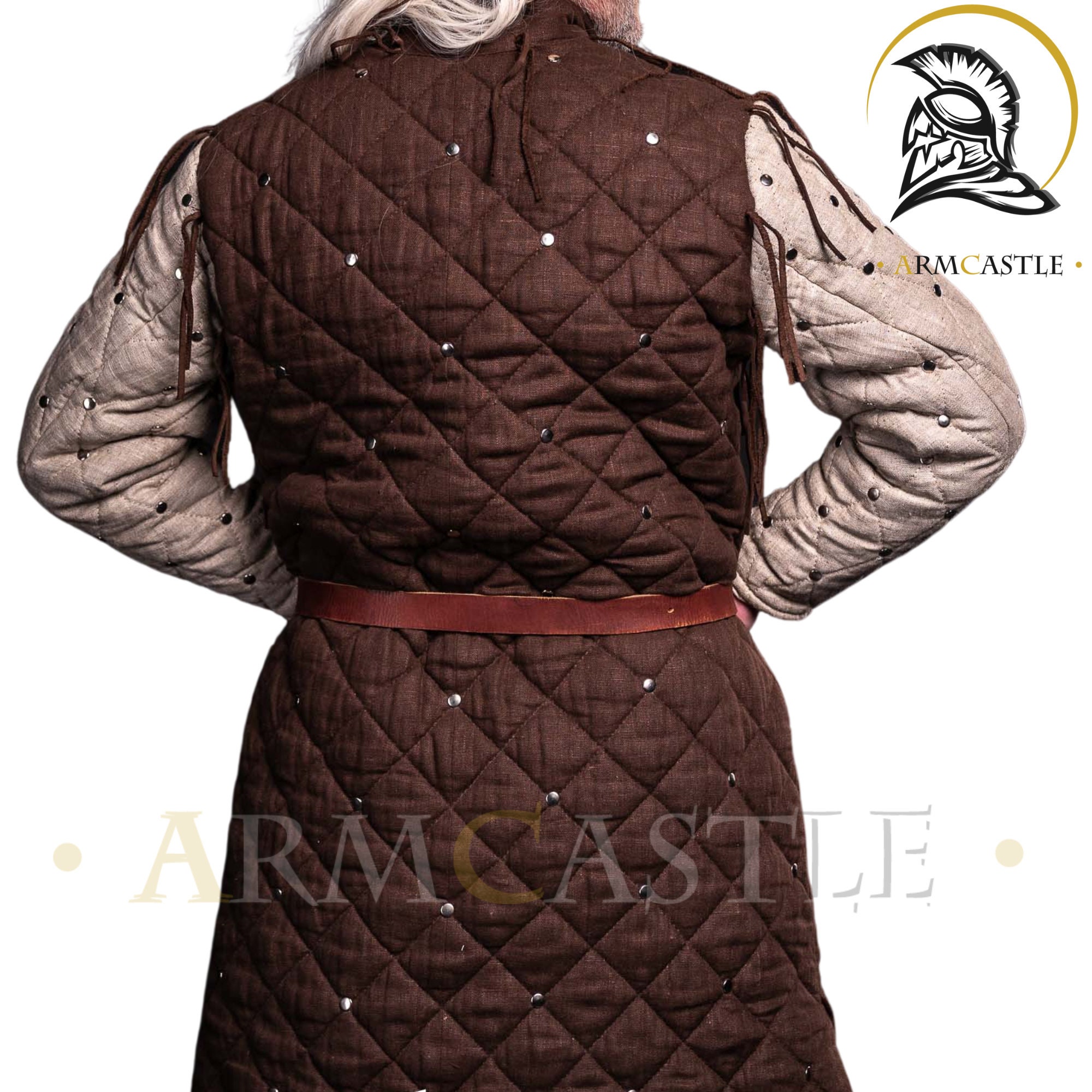 Medieval Witcher Gambeson Costume Crossed Quilted Thick Padded ...