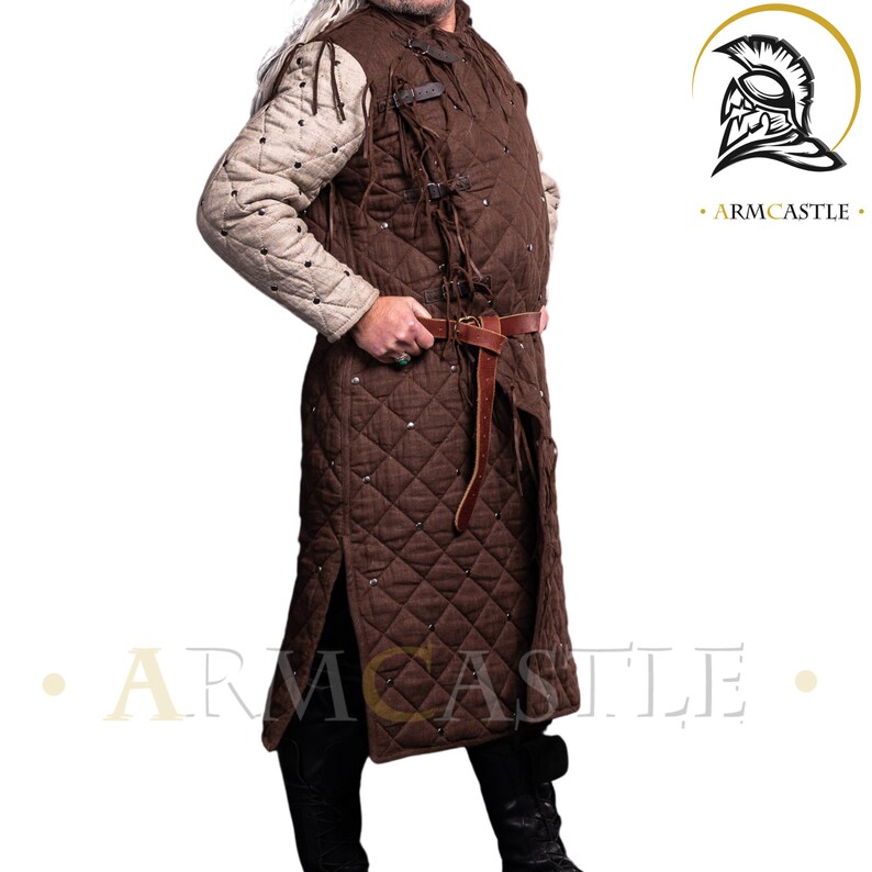 Medieval Witcher Gambeson Costume Crossed Quilted Thick Padded ...