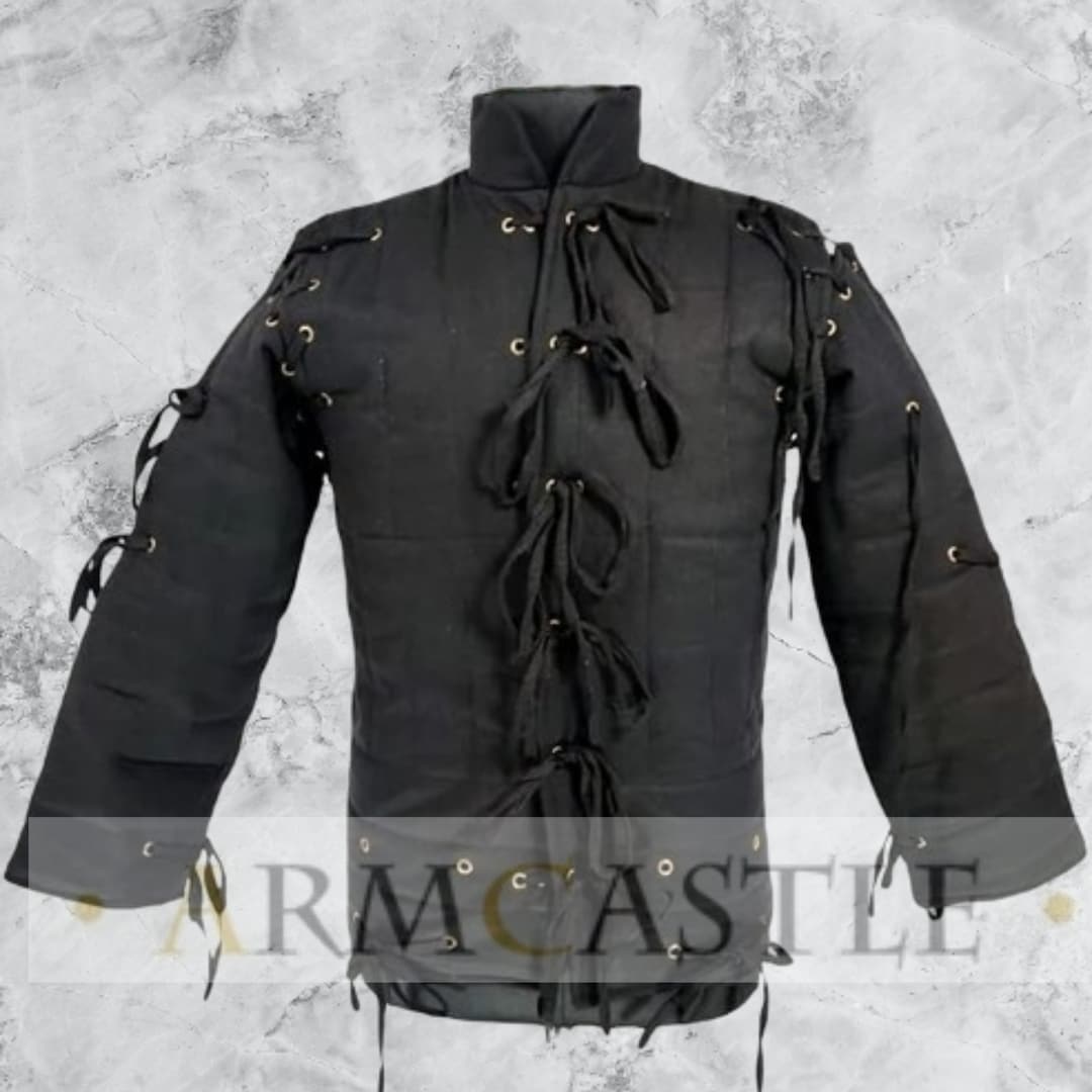 Medieval Thick Padded Cotton Handmade Gambeson Full Sleeve Short ...