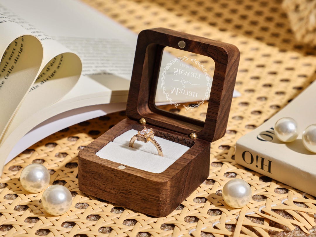 Proposal Ring Bearer Engagement Ring Case, Custom Wood Ring Box ...