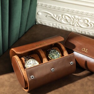 Bronwn Leather Watch Roll for 3 Watches, Custom Travel Watch Box ...