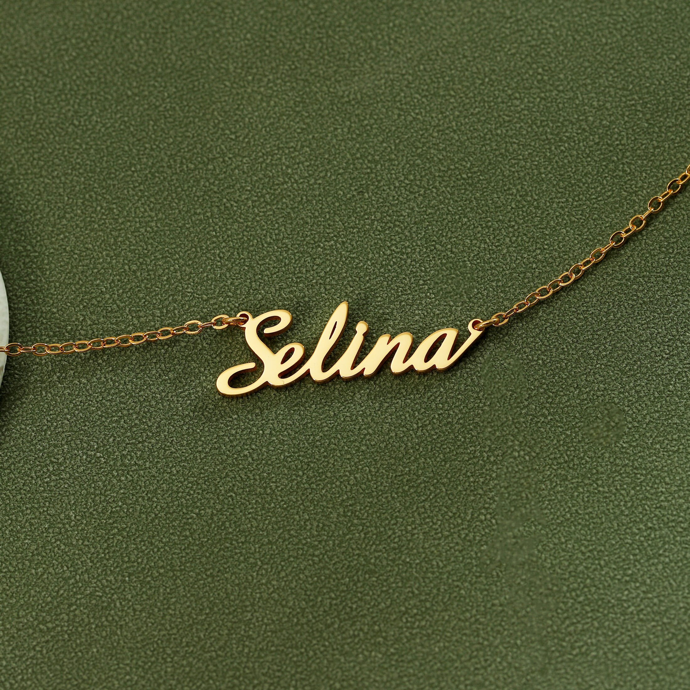 14K Solid Gold Name Necklace Gold Nameplate Necklace Custom - Etsy