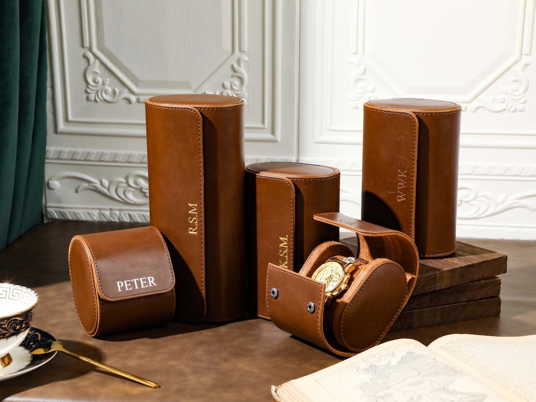 Bronwn Leather Watch Roll for 3 Watches, Custom Travel Watch Box ...