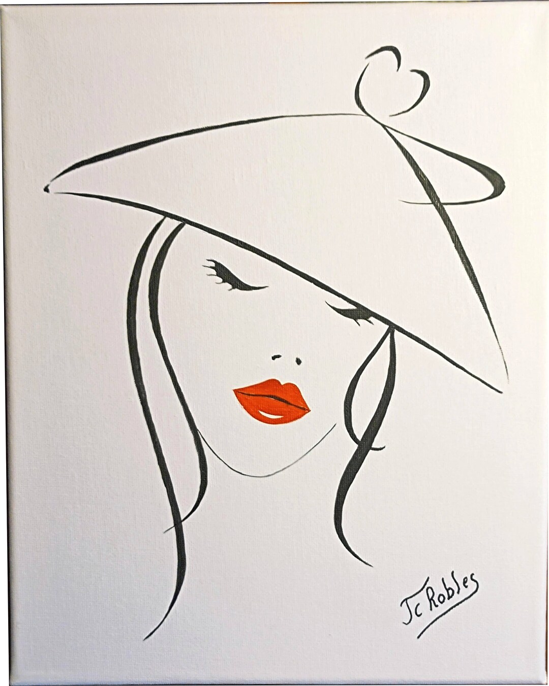 Lyn Yao. Hand-painted Stylized Portrait of a Woman, Original Work ...