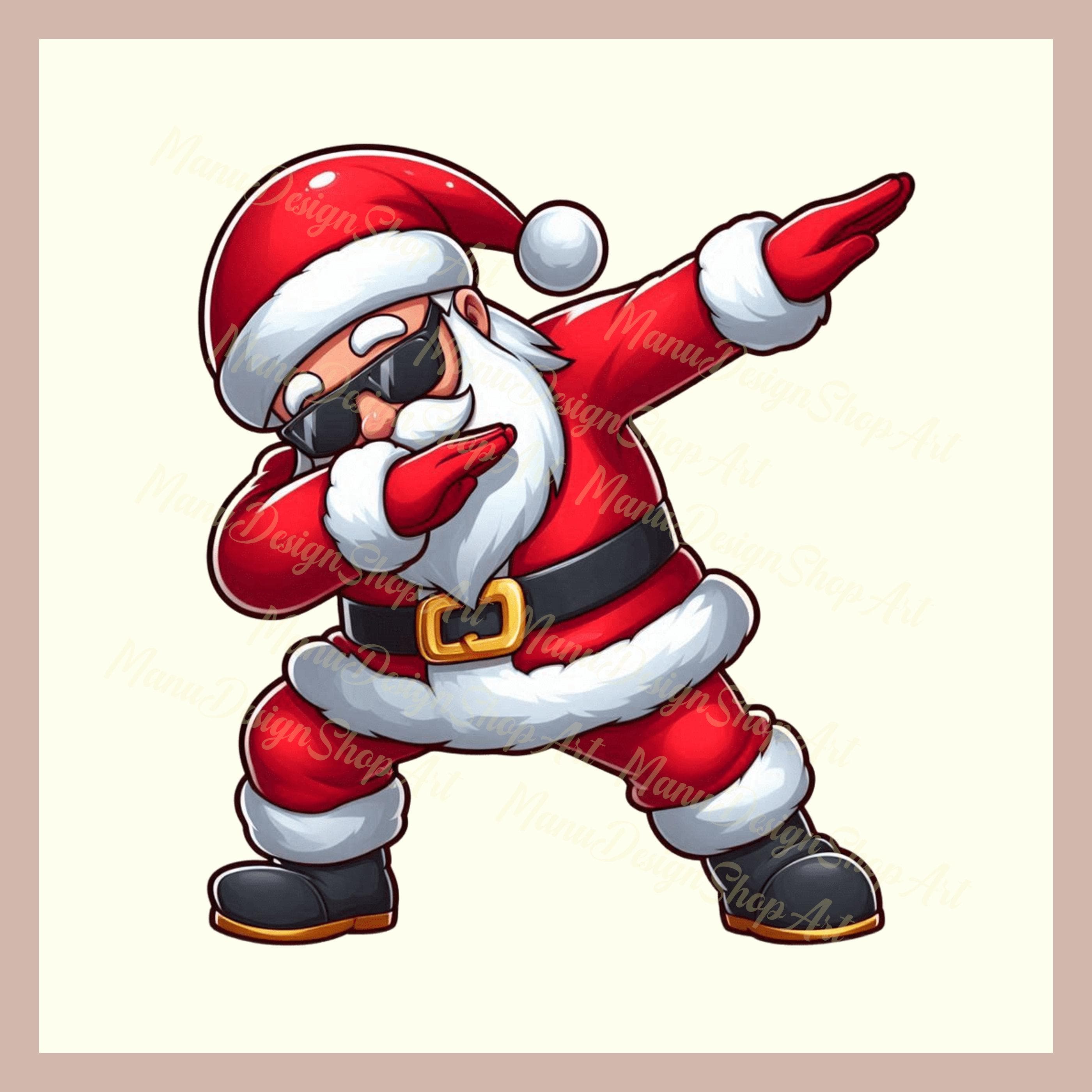 Santa Claus Doing a Dab Digital PNG Clipart for T-shirt, Mug, Glass Sublimation and Scrapbooking ...