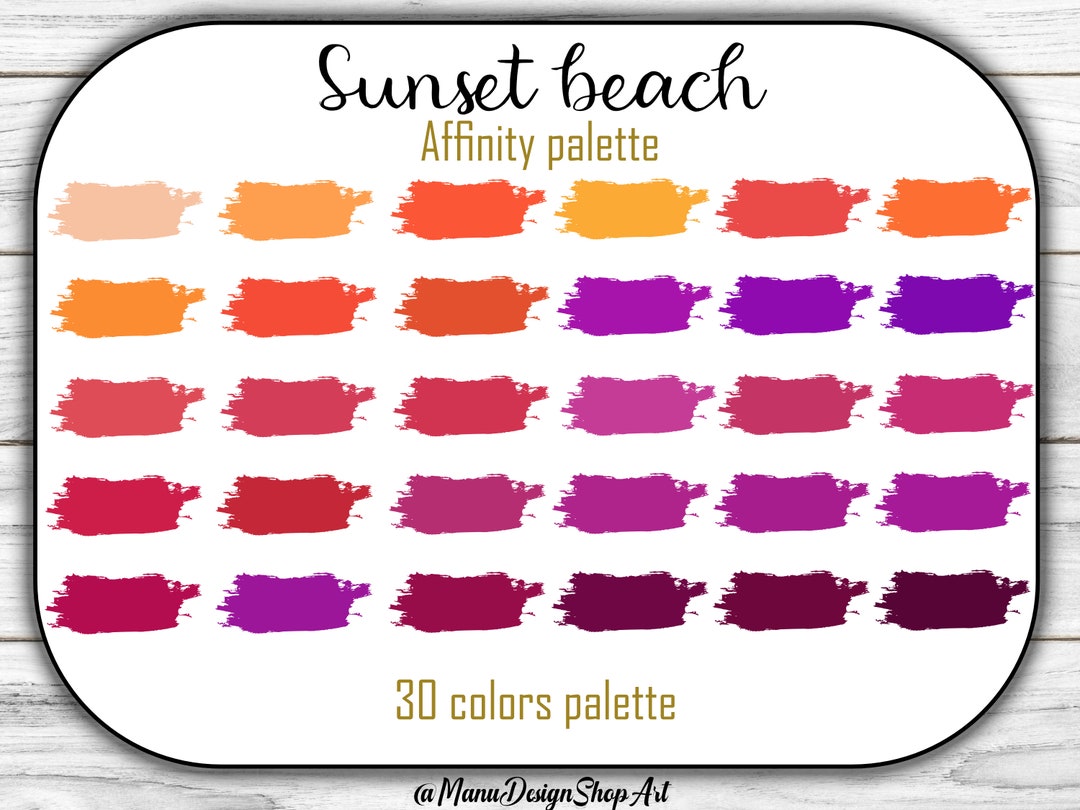 Affinity Color Palette - Sunset Beach - Color Sample - Pastel Color ...